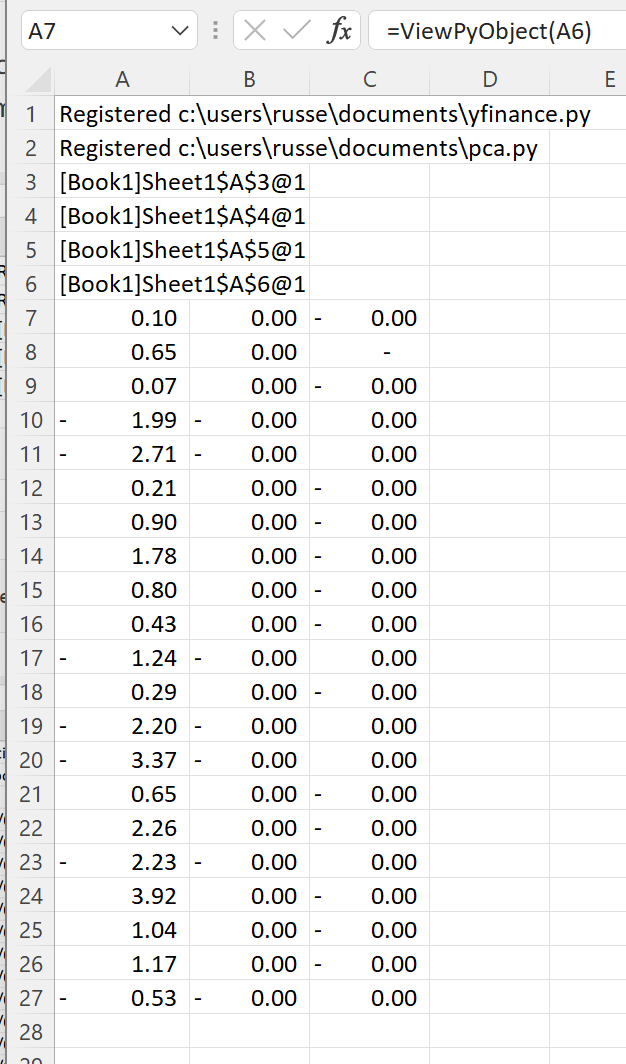 Principal Components Analysis Of Index Prices XlSlim V1 0 Documentation